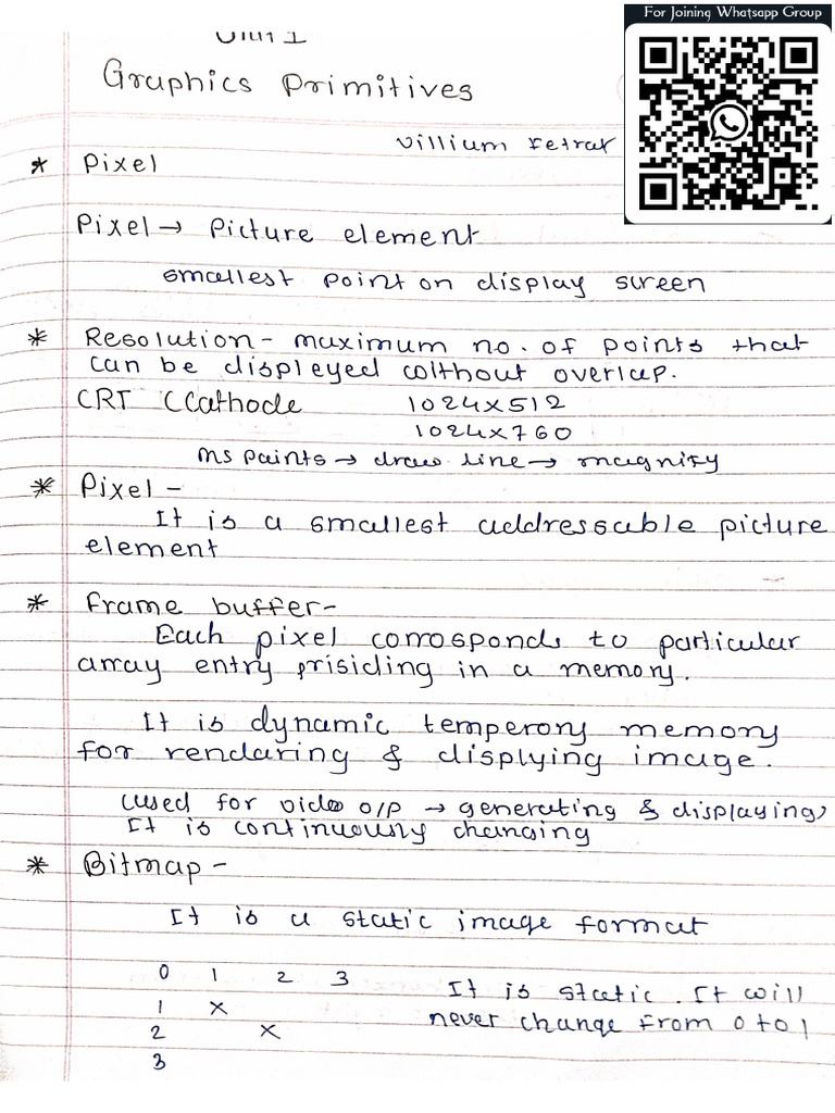 CG Unit-1 Handwritten Notes by Imp Notes Se Comp Sppu | PDF