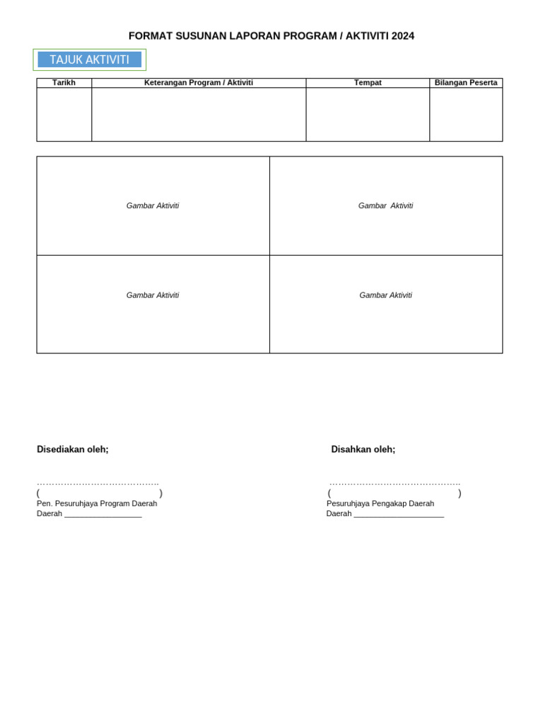 Format Baharu Laporan Aktiviti Opr Pengakap | PDF
