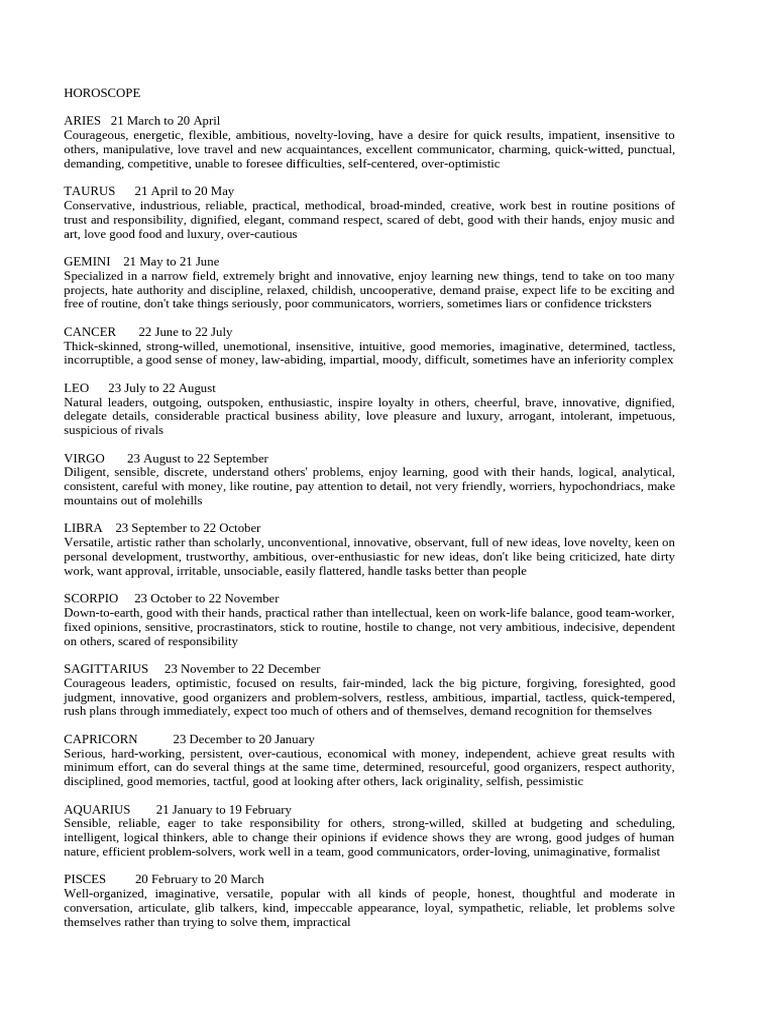 HOROSCOPE | PDF | Art