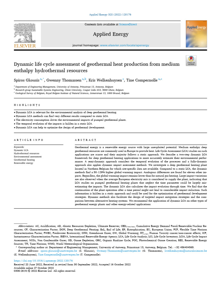 Dynamic Life Cycle Assessment of Geothermal Heat Production From Medium ...