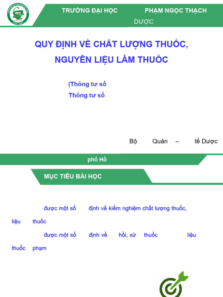 Quy Dinh Quan Ly Chat Luong Thuoc | PDF