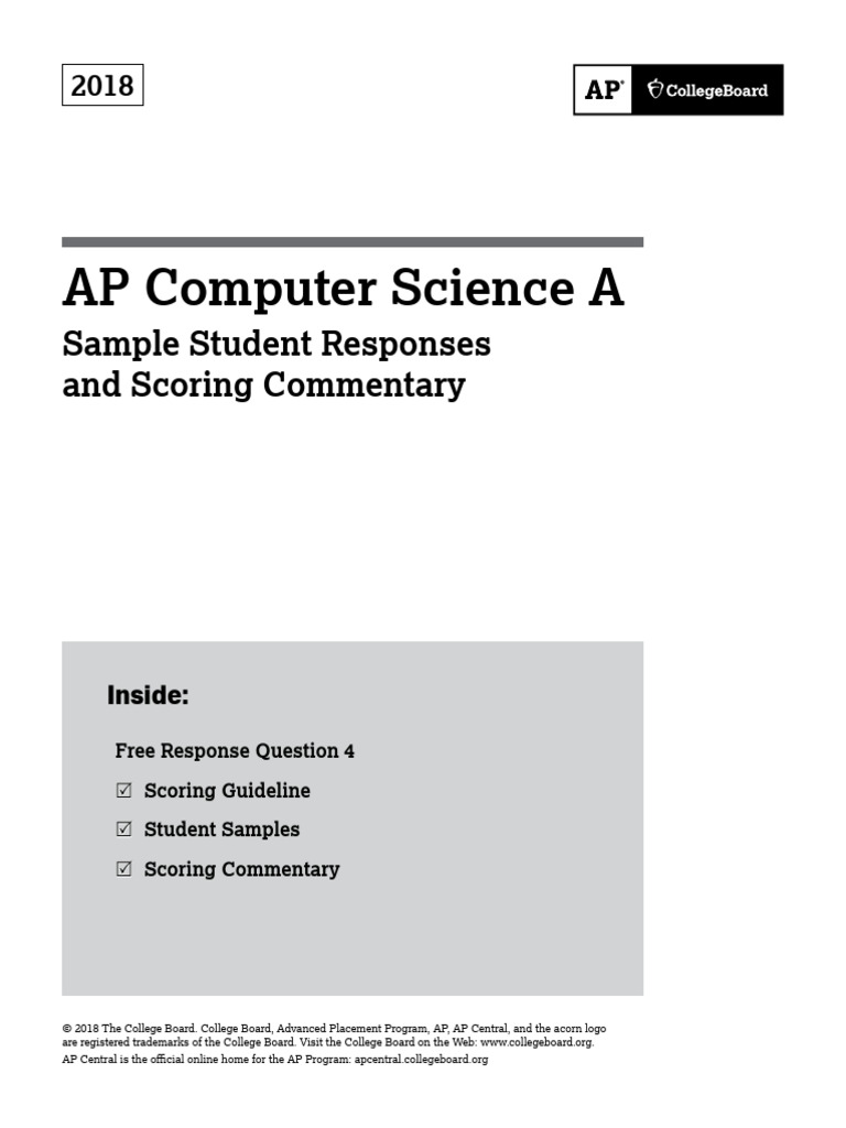 Ap18 Computer Science A q4 | PDF | Variable (Computer Science) | Constructor (Object Oriented ...