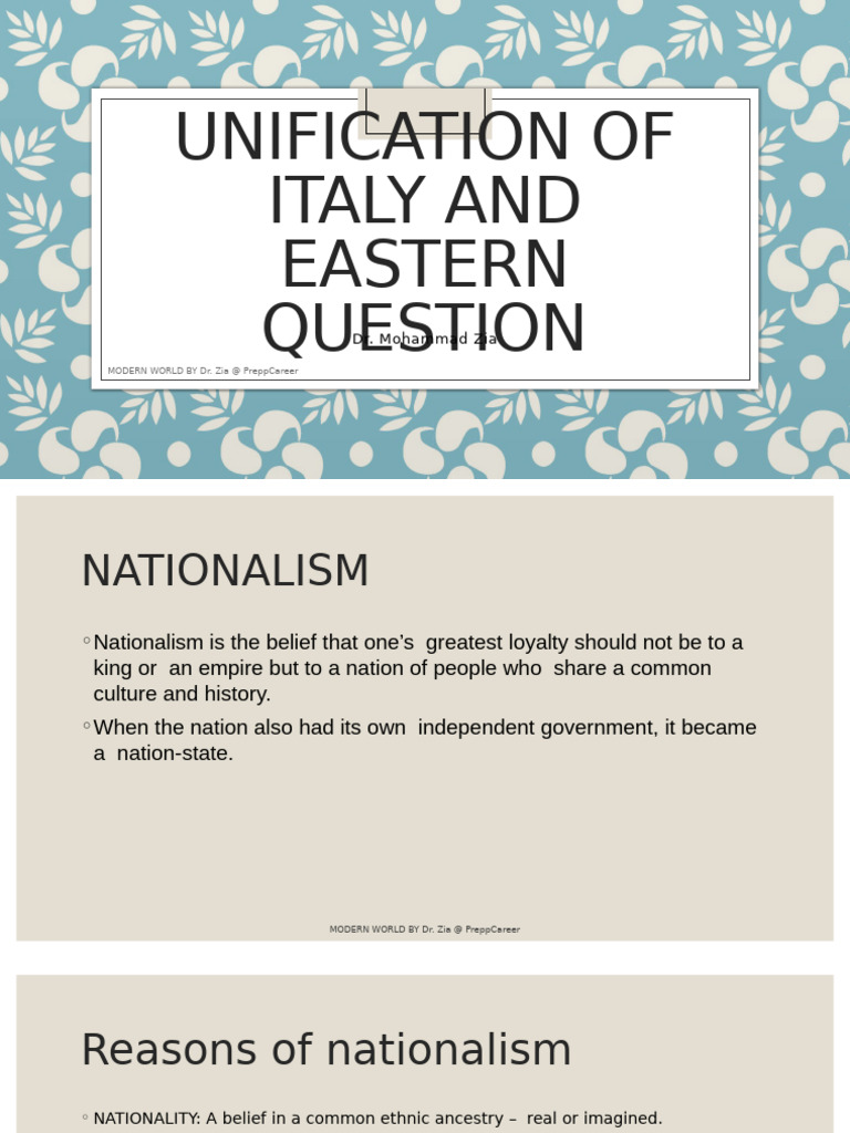 Unification of Italy and Eastern Question | PDF | Europe