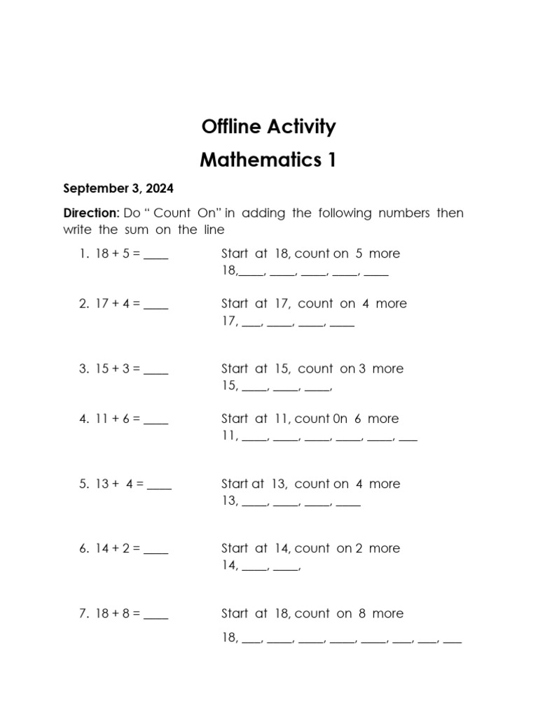 Math1 Offline Act | PDF