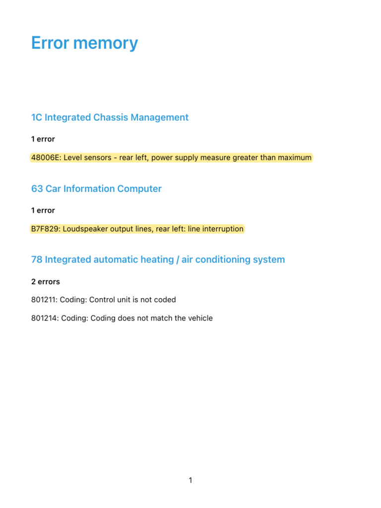 Error Memory-13-11-2024 | PDF