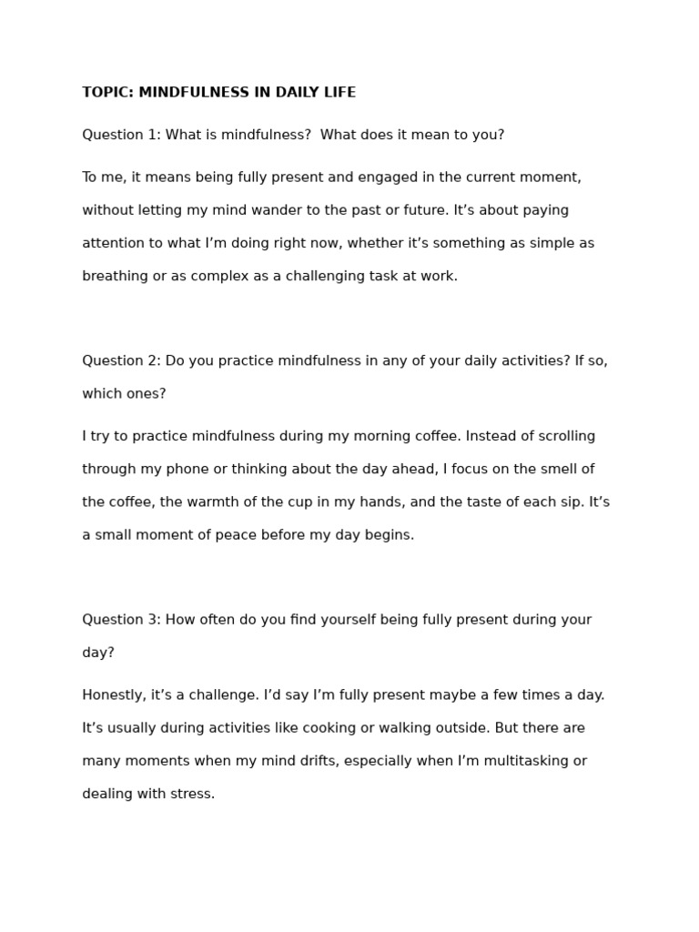 Mindfulness Pdf Mindfulness Meditation