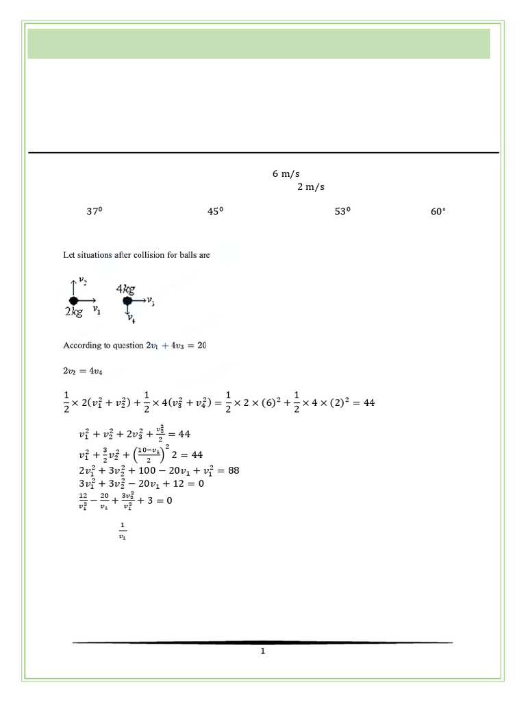 C25 PHYSICS Practice Sheet Centre of Mass Momentum Conservation | PDF ...
