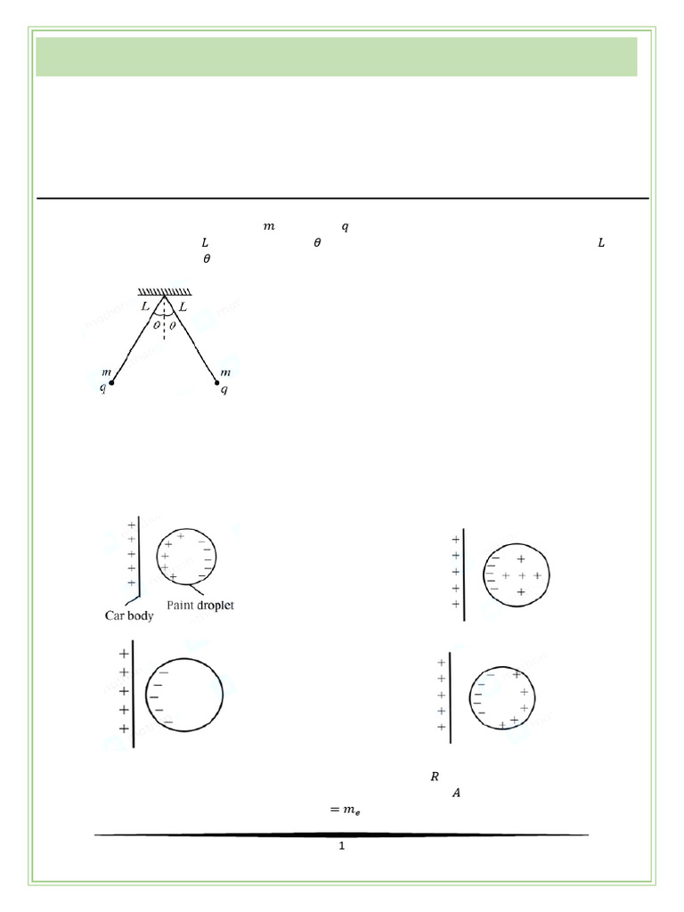 C25 PHYSICS Practice Sheet Electric Charges, Fields and Electrostatic ...