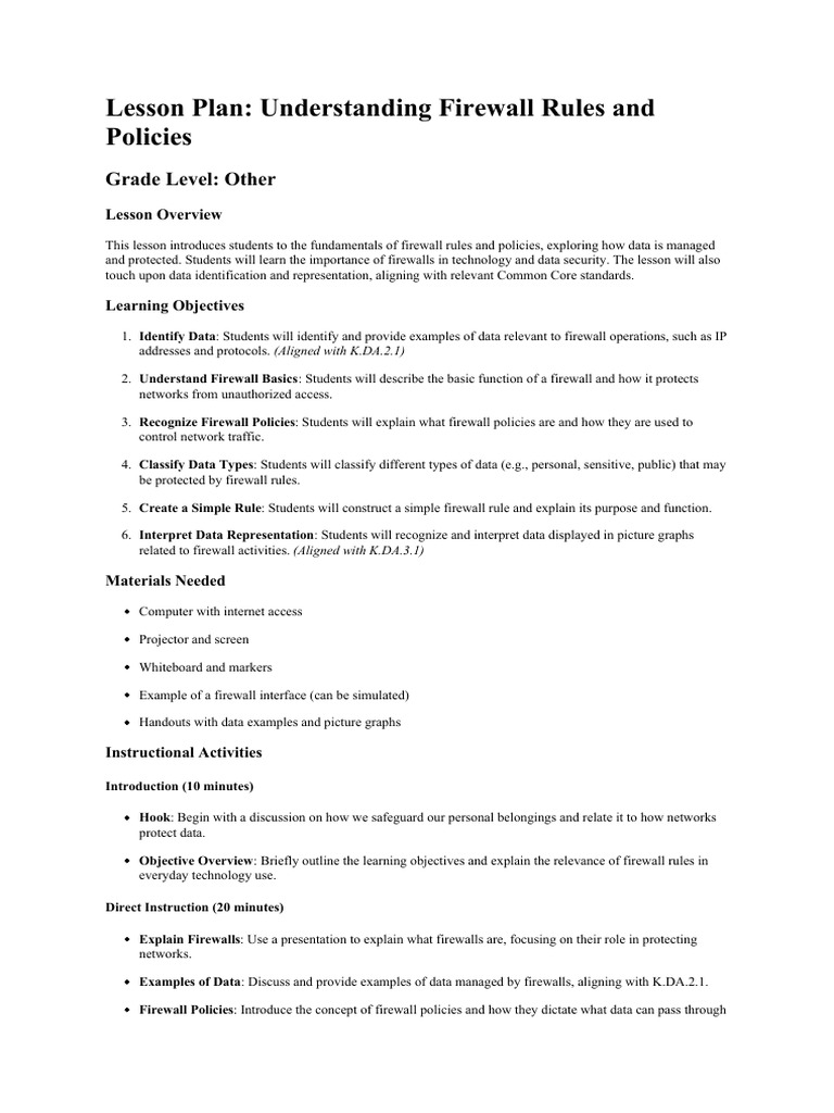 Firewall Fundamentals for Students | PDF | Firewall (Computing) | Data