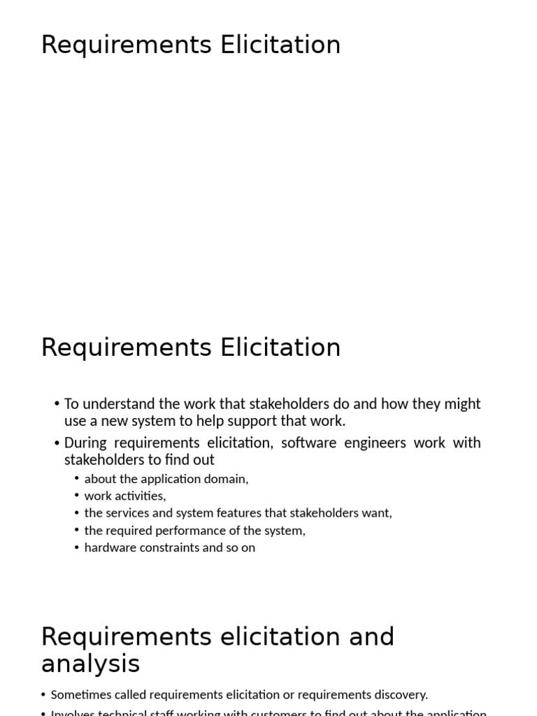 Requirements Elicitation | PDF | System | Computing