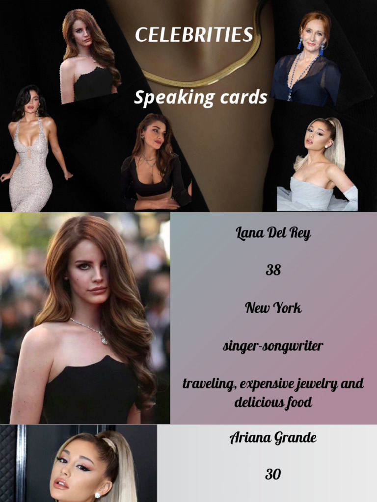 Celebrities - Speaking Cards - English - With - Polina | PDF