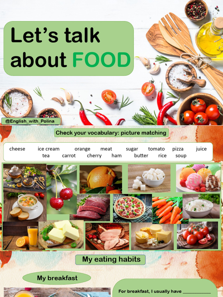 Food (@english With Polina) | PDF | Lunch | Foods