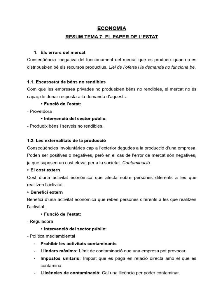 ECONOMIA Resum T-7 | PDF