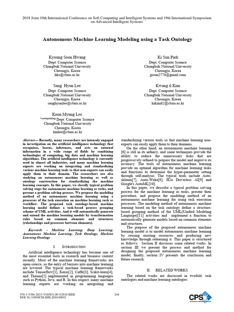 Autonomous Machine Learning Modeling Using A Task Ontology | PDF ...