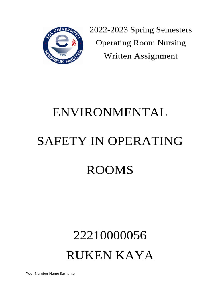 Environmental Safety in Operating Rooms | PDF | Hand Washing | Infection