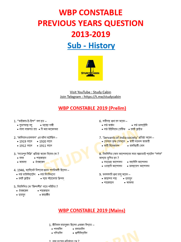 History PYQ 2013-2019 | PDF