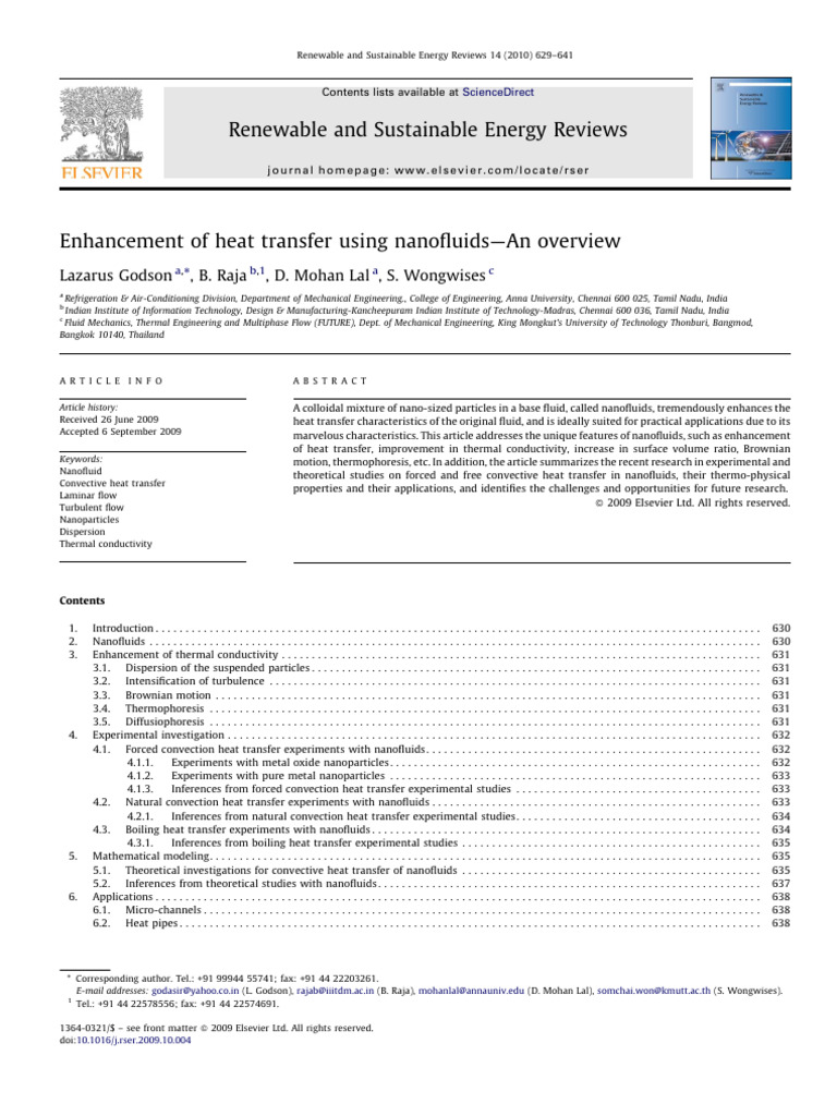 Nanofluid Heat Transfer Enhancement | PDF | Nanoparticle | Heat Transfer