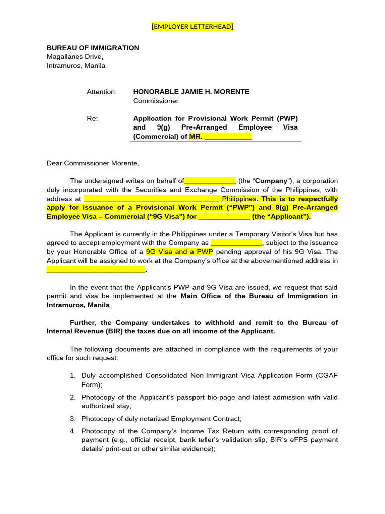1.1 Joint Letter Request Company and Applicant For 9 (G) PWP | PDF ...