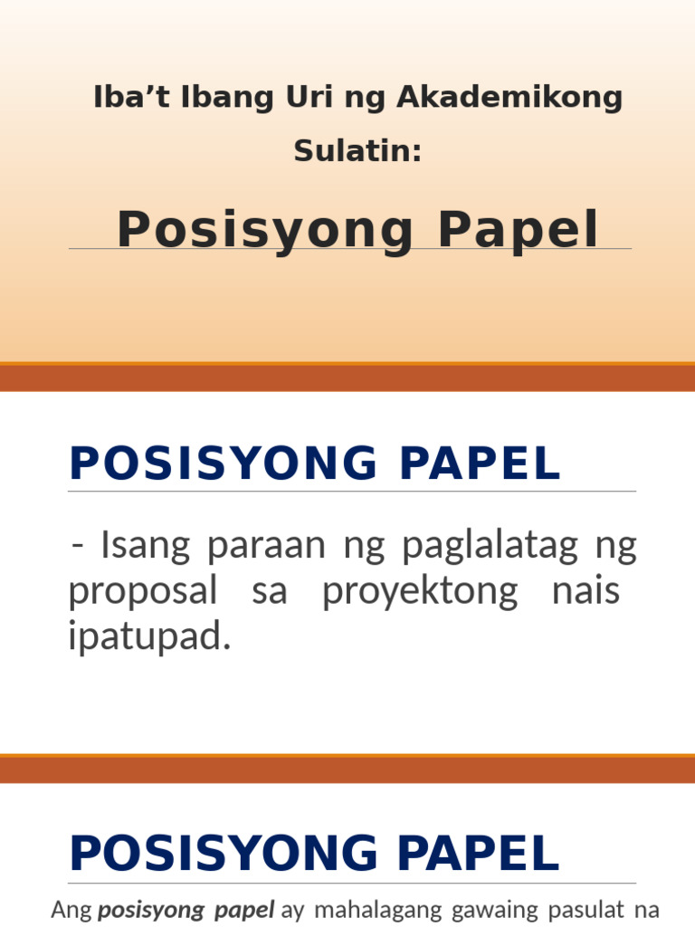 Posisyong Papel | PDF