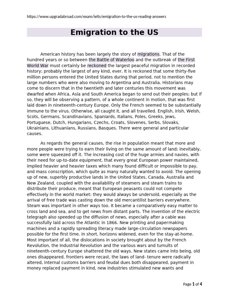 B1 and B2 English Story - Emigration | PDF | Immigration | Industrial ...