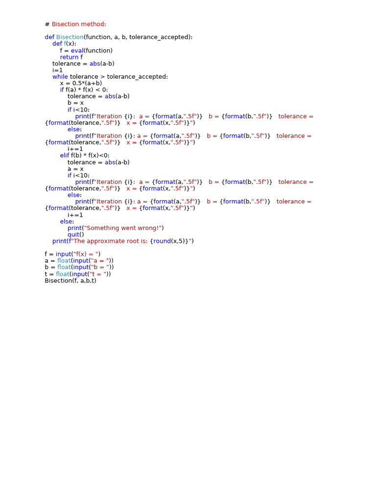 Bisection Method | PDF