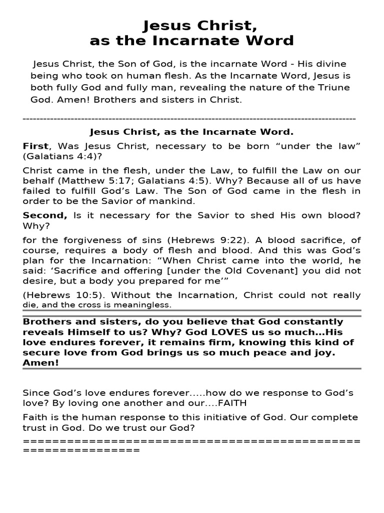 Jesus Christ | PDF | Jesus | Incarnation (Christianity)