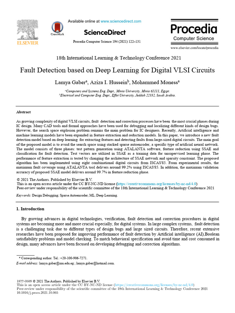 Fault Detection Based On Deep Learning For Digital VLSI Circuits | PDF | Artificial Neural ...