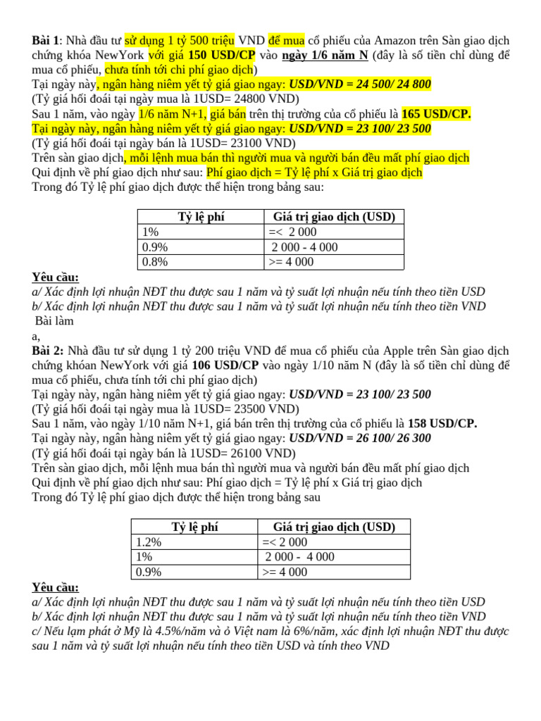 BT đầu tư QT | PDF