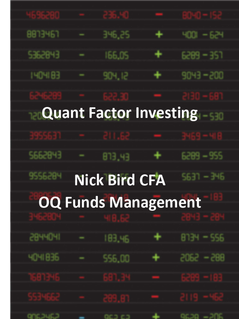 Quant Factor Investing Book PDF | PDF | Valuation (Finance) | Investing