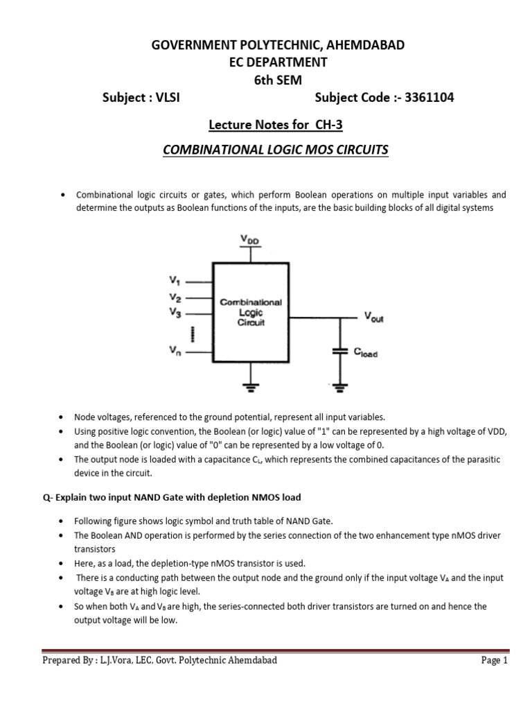 VLSI_NOTES_CH3 | PDF | Logic Gate | Cmos VLSI_NOTES_CH3 | PDF | Logic Gate | Cmos
