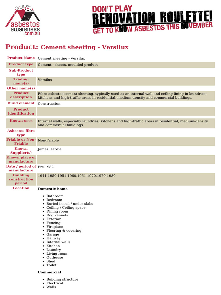 Export Cement Sheeting - Versilux | PDF | Room | Culture Of Queensland