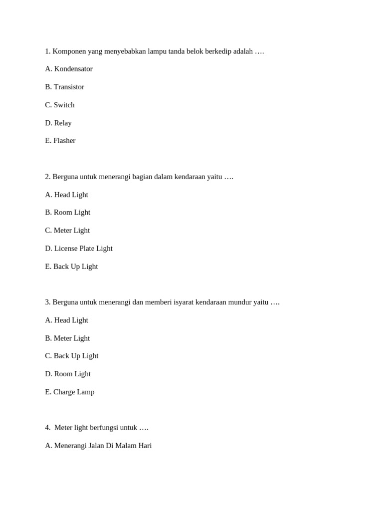 Soal Quiz Listrik | PDF | Komputer | Teknologi & Rekayasa