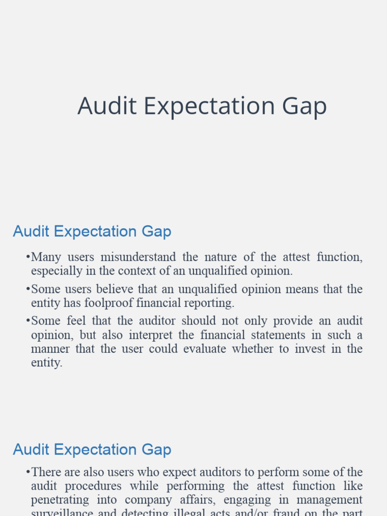 Lecture-02 (Expectation Gap) | PDF | Audit | Financial Statement