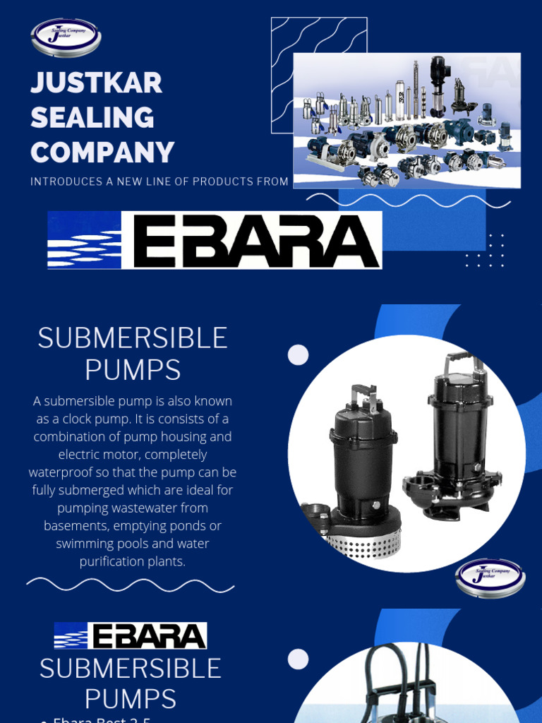 JUSTKAR'S EBARA BROCHURE | PDF | Pump | Water
