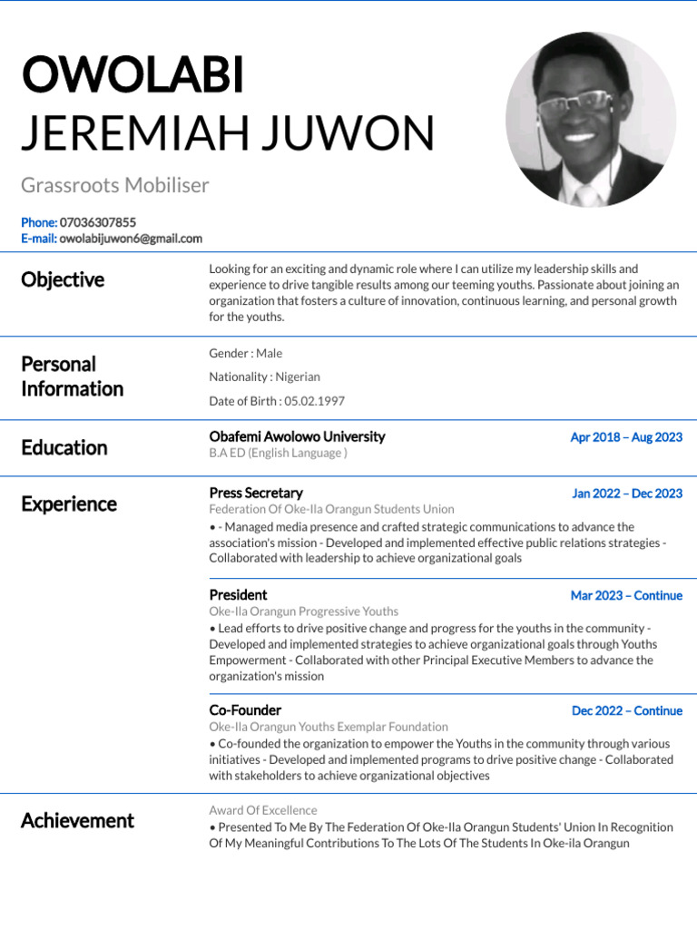 Juwon Revised CV | PDF | Social Psychology