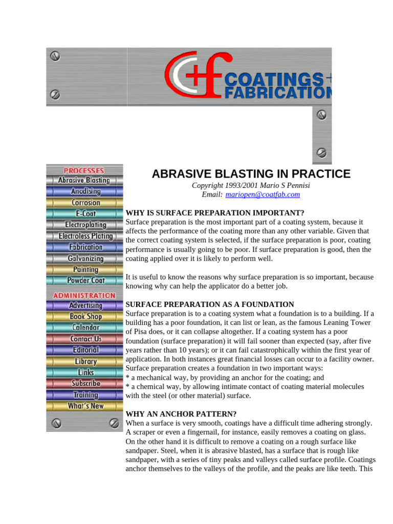 Importance of Surface Preparation in Coating | PDF | Abrasive | Corrosion