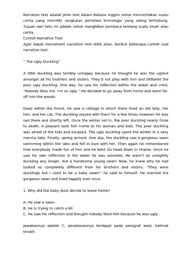 Narrative Text Adalah Jenis Text Dalam Bahasa Inggris Untuk ...