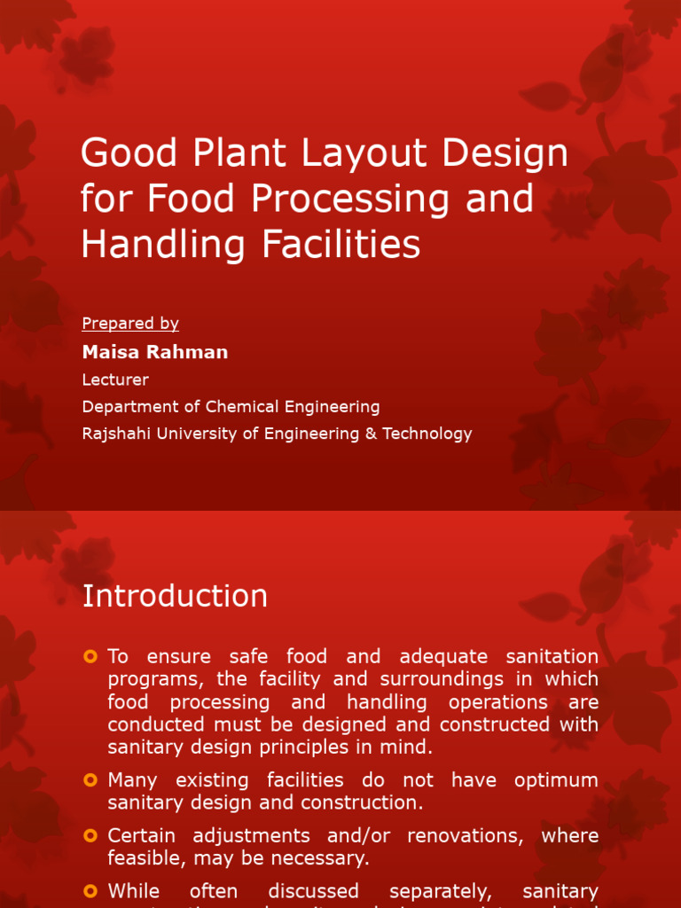 Good Plant Layout Design For Food Processing and Handling Facilities ...