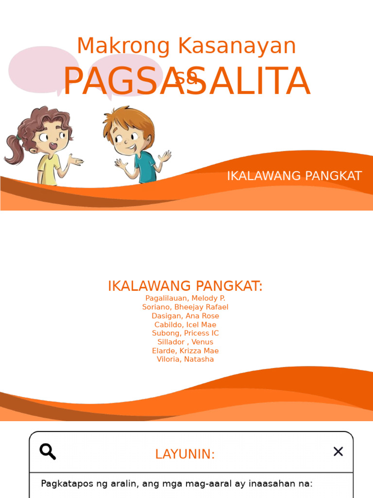 g2 Kasanayan Sa Pagsasalita | PDF