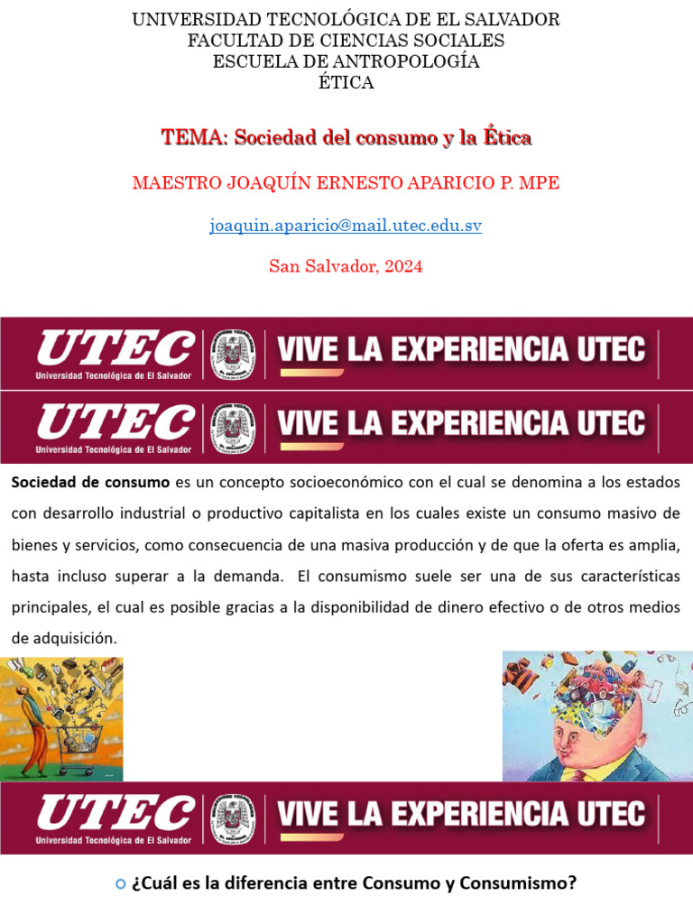 Sociedad de Consumo UTEC 01 2024 | PDF