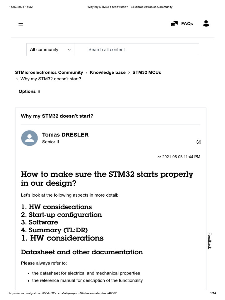 STM32 Startup Troubleshooting Guide | PDF | Electronics | Computer ...