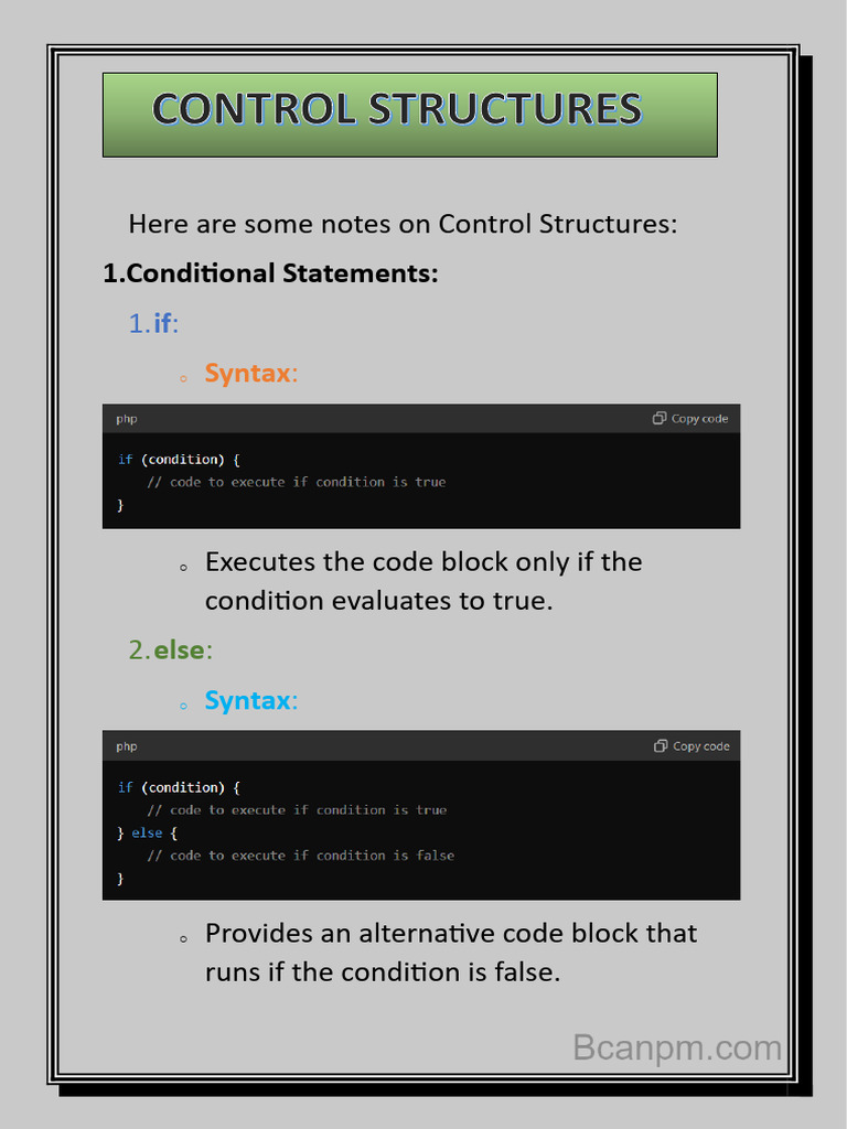 Control Structures | PDF