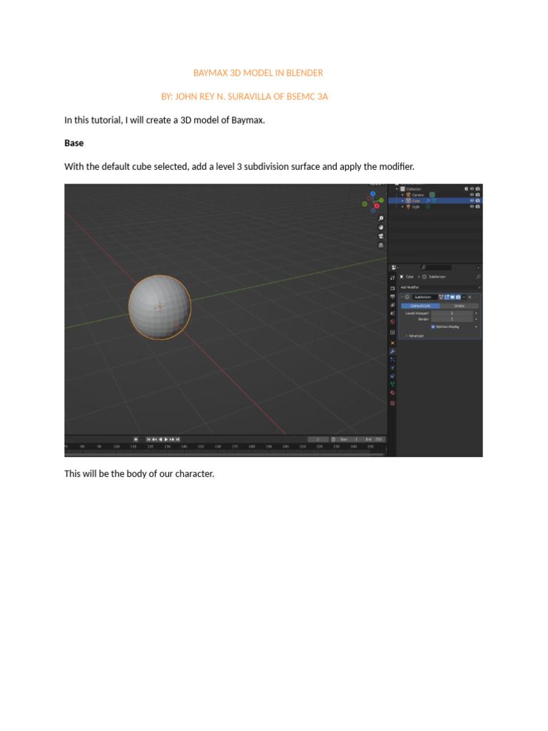 BAYMAX 3D MODEL IN BLENDER | PDF