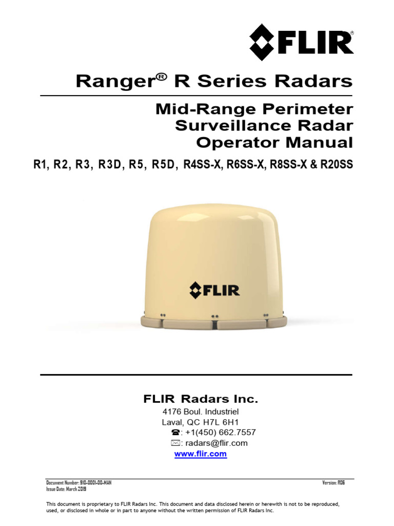 Ranger R Series Radars: Mid-Range Perimeter Surveillance Radar Operator ...
