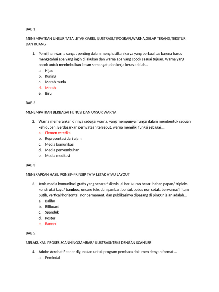 Soal DDG | PDF | Seni