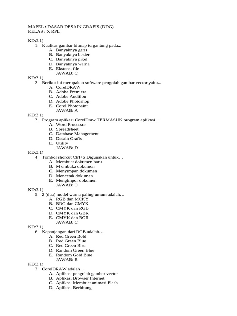 Soal DDG | PDF | Seni