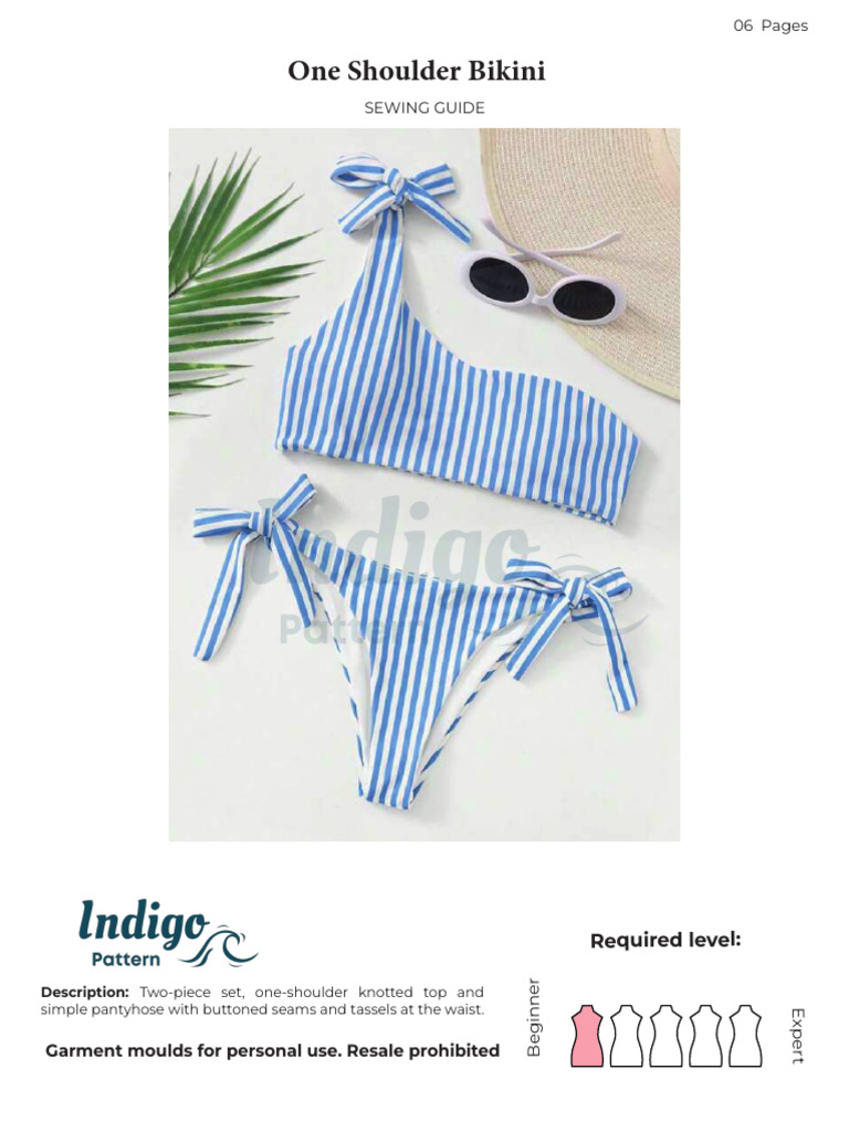 One-Shoulder Bikini Sewing Guide | PDF | Seam (Sewing) | Textiles