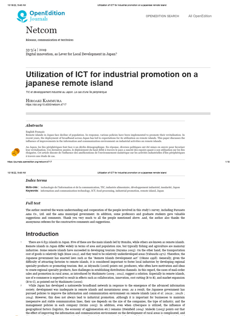 ICT's Role in Japan's Remote Island Industry | PDF | Online Shopping ...