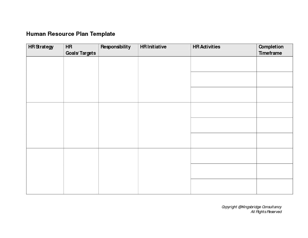HR Plan Template for Strategic Goals | PDF | Self-Improvement