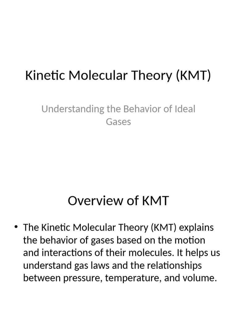 Kinetic Molecular Theory Explained | PDF